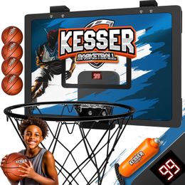 Kesser® Mini-Basketballkorb fürs Zimmer & Büro Tür-Basketballkorb Indoor & Outdoor Basketball-Board für Kinder-Zimmer & Wandmontage Basketballbrett inkl. Ballnetz Pumpe & Ball