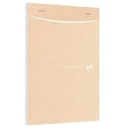 Oxford Notizblock DIN A5 Quadrille Geheftet Oben gebunden Pappkarton Softcover Braun Perforiert 160 Seiten
