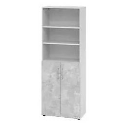 Hammerbacher Schrank V968T3/5/M/BS Grau, Beton 80 x 42 x 215,4 cm