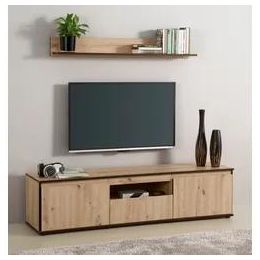 TV-Board Hela "Ariana" Sideboards Gr. B/H/T: 160cm x 40cm x 38cm, schwarz (artisan eiche/schwarz) mit angeschrägten Griffmulden, Breite 160 cm