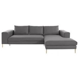 Polsterecke OTTO products "Finnja, L-Form" Sofas Gr. B/H/T: 297 cm x 83 cm x 170 cm, Struktur fein, Recamiere rechts, XL-Breite-mit Bettfunktion-mit Bettkasten, grau (dunkelgrau) XXL-Ecksofa Sofas