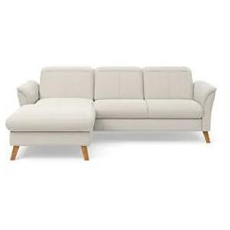 Sit & More Ecksofa SIT & MORE "Romero L-Form" Sofas Gr. B/H/T: 245cm x 91cm x 178cm, Struktur weich, Recamiere links, mit Federkern-ohne Kopfteilverstellung-ohne Bettfunktion-ohne Bettkasten-ohne motorische Relaxfunktion, beige (creme) wahlweise mit oder ohne Relax-Funktion, Bettfunktion, Bettkasten