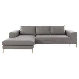 Polsterecke OTTO products "Finnja, L-Form" Sofas Gr. B/H/T: 297 cm x 83 cm x 170 cm, Struktur fein, Recamiere links, XL-Breite-mit Bettfunktion-mit Bettkasten, grau (hellgrau) XXL-Ecksofa Sofas