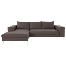 Polsterecke OTTO products "Finnja, L-Form" Sofas Gr. B/H/T: 277 cm x 83 cm x 170 cm, Struktur fein, Recamiere links, ohne Schlaffunktion-ohne Bettkasten, braun XXL-Ecksofa Sofas