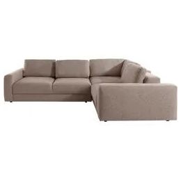 Ecksofa Places of Style "Bloomfield, L-Form" Sofas Gr. B/H/T: 304cm x 84cm x 224cm, Struktur grob, langer Schenkel links, XXL mit Sitztiefenverstellung, beige (portabella) extra tiefe Sitzfläche, wahlweise mit Sitztiefenverstellung