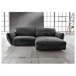 Ecksofa BETYPE "Be Type Be Chilled, L-Form" Sofas Gr. B/H/T: 280cm x 85cm x 180cm, Leder PALLINO, Recamiere rechts, schwarz in 2 Breiten mit stylischer und offener Nahtführung