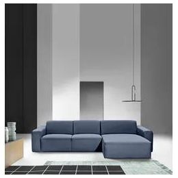 Ecksofa BETYPE "Be True, L-Form" Sofas Gr. B/H/T: 254cm x 70cm x 156cm, Struktur, Longchair rechts, 254x70x156, blau mit zeitlosem Design und tiefer Sitzfläche