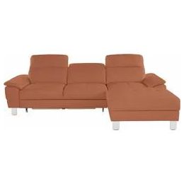 Ecksofa exxpo - SOFA FASHION "Mantua 2, L-Form" Sofas Gr. B/H/T: 270cm x 94cm x 175cm, Naturleder MADRAS, Recamiere rechts, mit Bettfunktion-mit Bettkasten, braun (cognac) mit Kopf- bzw. Rückenverstellung, wahlweise Bettfunktion