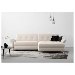 Ecksofa Inosign "Maredo L-Form" Sofas Gr. B/H/T: 284 cm x 89 cm x 179 cm, Luxus-Microfaser Euphoria, mega-Recamiere rechts, ohne Kopfteilverstellung, ohne Armteilfunktion, grau (elephant) Federkern, wahlweise auch mit Kopfteil- und Armlehnverstellung