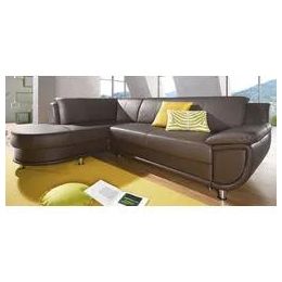 Ecksofa Trendmanufaktur "Rondo, L-Form" Sofas Gr. B/H/T: 265cm x 85cm x 190cm, NaturLEDER, Ottomane links, ohne Federkern, ohne Bettfunktion, braun wahlweise mit Federkern, Bettfunktion