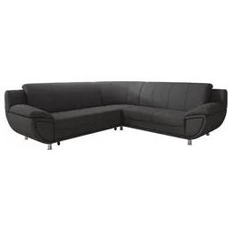 Ecksofa Trendmanufaktur "Rondo II, L-Form" Sofas Gr. B/H/T: 267cm x 85cm x 247cm, Struktur fein, langer Schenkel links, Ohne Federkern, ohne Bettfunktion, grau (dunkelgrau) wahlweise mit Federkern, Bettfunktion