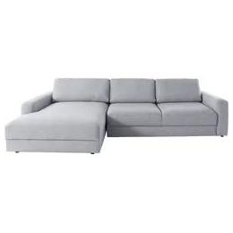 Ecksofa Places of Style "Bloomfield, L-Form" Sofas Gr. B/H/T: 303cm x 84cm x 176cm, Struktur grob, mega-Recamiere links, XL ohne Bettfunktion und Bettkasten, grau (antarctica) wahlweise mit Bettfunktion und Bettkasten