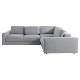 Ecksofa Places of Style "Bloomfield, L-Form" Sofas Gr. B/H/T: 304cm x 84cm x 224cm, Struktur grob, langer Schenkel links, XXL mit Sitztiefenverstellung, grau (antarctica) extra tiefe Sitzfläche, wahlweise mit Sitztiefenverstellung