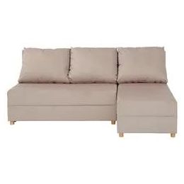 Ecksofa Inosign "Mick L-Form" Sofas Gr. B/H/T: 197cm x 90cm x 145cm, Luxus-Microfaser weich, Ohne Bettfunktion-ohne Bettkasten, beige Longchair linksrechts montierbar, wahlweise mit Bettfunktion