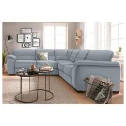 Sit & More Ecksofa SIT & MORE "Montego L-Form" Sofas Gr. B/H/T: 256cm x 88cm x 227cm, Struktur, langer Schenkel rechts, ohne Bettfunktion, grau (hellgrau) wahlweise mit Bettfunktion und Schubkasten