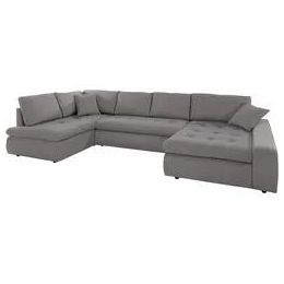 Wohnlandschaft Trendmanufaktur "Indie II, tolle Detailverarbeitung, bequem und komfortabel im Sitz" Sofas Gr. B/H/T: 335cm x 86cm x 179cm, Struktur fein, Recamiere rechts, mit Bettfunktion, grau wahlweise mit Bettfunktion, U-Form