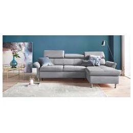 Ecksofa exxpo - SOFA FASHION "Maretto, bequem und komfortabel, L-Form" Sofas Gr. B/H/T: 257cm x 96cm x 167cm, Webstoff, Recamiere rechts, ohne Bettfunktion, beige inkl. Kopf- bzw. Rückenverstellung, wahlweise mit Bettfunktion