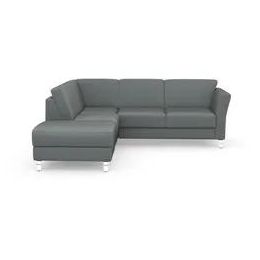 Sit & More Ecksofa SIT & MORE "Visby L-Form" Sofas Gr. B/H/T: 248cm x 87cm x 213cm, Chenille, Ottomane links, ohne Bettfunktion-ohne Bettkasten, grau Wahlweise mit Bettfunktion und Stauraum, frei im Raum stellbar