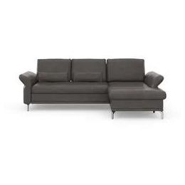 Ecksofa Inosign "Palm Beach L-Form", grau (anthrazit), B:269cm H:89cm T:175cm, 100%Polyester, Sofas, Federkern, mit Sitztiefenverstellung, wahlweise mit Bettfunktion