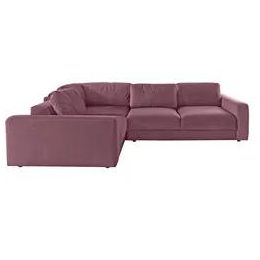 Ecksofa Places of Style "Bloomfield, L-Form" Sofas Gr. B/H/T: 224cm x 84cm x 304cm, Velours, langer Schenkel rechts, XXL mit Sitztiefenverstellung, rosa (altrosa) extra tiefe Sitzfläche, wahlweise mit Sitztiefenverstellung