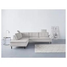 Ecksofa Inosign "Birkholm L-Form" Sofas Gr. B/H/T: 270cm x 83cm x 226cm, Olympia EASY CLEAN, Ottomane links, mit Armlehnfunktion, silberfarben (silber) Armlehnverstellung, auch in Easy Clean Bezug - mit Wasser zu reinigen