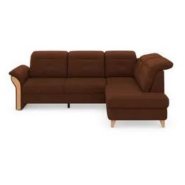 Ecksofa Home Affaire "Dangast L-Form" Sofas Gr. B/H/T: 269cm x 92cm x 200cm, Struktur, Ottomane rechts, mit 1 motorischer Relaxfunktion-ohne Bettfunktion und Bettkasten, rosegold (kupfer) Kopfteilverstellung, wahlweise mit motorischer Relaxfunktion