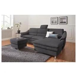 Sit & More Ecksofa SIT & MORE "Cardoso L-Form" Sofas Gr. B/H/T: 264cm x 90cm x 162cm, Luxus-Microfaser 2, Recamiere rechts, mit Bettfunktion, grau (anthrazit) mit Federkern, wahlweise Bettfunktion