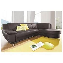 Ecksofa Trendmanufaktur "Rondo, L-Form", braun, B:265cm H:85cm T:190cm, Softlux-Kunstleder, Primabelle-Microfaser, NaturLeder (handschuhweiches Rindsleder in Sitz und Rücken mit SOFTLUX-Kunstleder als Korpus-Bezug), Struktur (23% Polyacryl, 77% Polyester), Sofas, wahlweise mit Federkern, wahlweise mit Bettfunktion