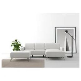 Sit & More Ecksofa SIT & MORE "Bailando L-Form" Sofas Gr. B/H/T: 251cm x 84cm x 163cm, Soft clean, Recamiere rechts, mit Kopfteilverstellung-mit Vorziehsitz motorisch, grau (hellgrau) wahlweise mit Kopfteilverstellung und Vorziehsitz, motorisch