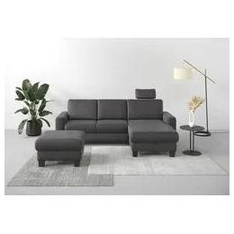 Ecksofa Home Affaire "Summer L-Form" Sofas Gr. B/H/T: 249 cm x 91 cm x 164 cm, Breitcord, Recamiere rechts, mit Bettfunktion-mit Bettkasten-ohne Federkern, grau mit Recamiere, oder ohne Bettfunktion und Bettkasten, Cord-Bezug