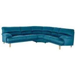 Polsterecke Trendmanufaktur "Cecilia, italienisches Designsprache, modern und komfortabel, L-Form" Sofas Gr. B/H/T: 280cm x 87cm x 240cm, Struktur fein, langer Schenkel links, langer Schenkel links, blau (petrol) toller Sitzkomfort und bequeme Armlehnen