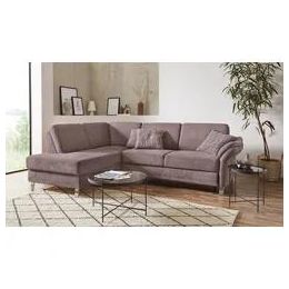 Sit & More Ecksofa SIT & MORE "Clio L-Form" Sofas Gr. B/H/T: 254cm x 89cm x 190cm, Luxus-Microfaser Paris, Ottomane links, ohne Bettfunktion-ohne Bettkasten, grau (taupe) wahlweise mit Bettfunktion und Bettkasten, inklusive Federkern