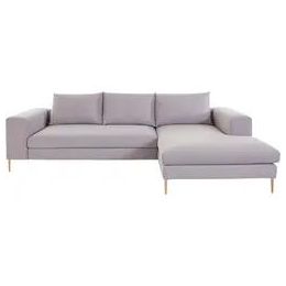 Polsterecke OTTO products "Finnja, L-Form" Sofas Gr. B/H/T: 277 cm x 83 cm x 170 cm, Luxus-Microfaser mit Prägung, Recamiere rechts, ohne Schlaffunktion-ohne Bettkasten, silberfarben XXL-Ecksofa Sofas