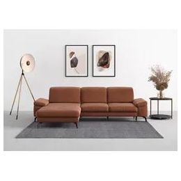 Sit & More Ecksofa SIT&MORE "Cabana L-Form" Sofas Gr. B/H/T: 301 cm x 84 cm x 195 cm, Feincord, mega-Recamiere links, mit Sitztiefenverstellung-mit Kopfteilverstellung-mit Armlehnfunktion-ohne Federkern, rosegold (kupfer) Recamiere, wahlweise mit Sitztiefen-, Armlehnen- und Kopfteilfunktion