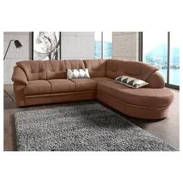 Sit & More Ecksofa SIT & MORE "Savoni L-Form" Sofas Gr. B/H/T: 267cm x 90cm x 206cm, Luxus-Microfaser, Ottomane rechts, mit Bettfunktion, braun wahlweise mit Bettfunktion