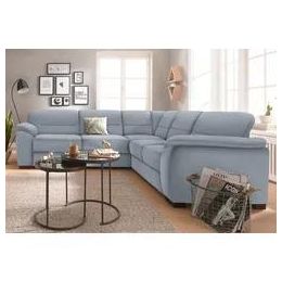 Sit & More Ecksofa SIT & MORE "Montego L-Form" Sofas Gr. B/H/T: 256cm x 88cm x 227cm, Struktur, langer Schenkel rechts, mit Bettfunktion-mit Schubkasten, grau (hellgrau) wahlweise mit Bettfunktion und Schubkasten