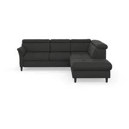 Sit & More Ecksofa SIT & MORE "Marano L-Form", grau (anthrazit), B:252cm T:216cm, 100% Polyester, Sofas, inklusive Kopfteilverstellung, wahlweise mit Bettfunktion, Bettkasten