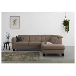 Sit & More Ecksofa SIT & MORE "Belluci L-Form" Sofas Gr. B/H/T: 249cm x 85cm x 195cm, Luxus-Microfaser Florence, Ottomane rechts, ohne Bettfunktion-ohne Bettkasten, braun (nuss) inklusive Federkern, wahlweise mit Bettfunktion und Bettkasten