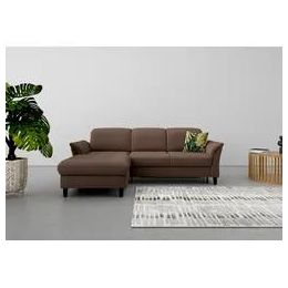 Sit & More Ecksofa SIT&MORE "Maggiore L-Form" Sofas Gr. B/T: 258 cm x 173 cm, Soft clean, mega-Recamiere links, mit Kopfteilverstellung-mit Bettfunktion-mit Bettkasten-Fussfarbe: schwarz matt, braun (espresso) wahlweise mit Kopfteilverstellung, Bettfunktion und Bettkasten