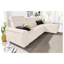 Sit & More Ecksofa SIT & MORE "Township L-Form" Sofas Gr. B/H/T: 253cm x 102cm x 168cm, Struktur fein, Recamiere rechts, ohne Funktion, beige (linen) wahlweise mit elektrischer Wallfree-Funktion