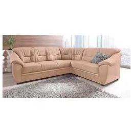 Sit & More Ecksofa SIT & MORE "Savona L-Form", braun (café), B:262cm H:90cm T:212cm, PRIMABELLE-Microfaser (100% Polyester), SOFTLUX/Struktur (Korpus in Kunstleder, Sitz und Rücken in Strukturstoff aus 75% Polyester und 25% Viskose), Kunstleder SOFTLUX, NaturLEDER (echtes Rindsleder), Korpus in Kunstleder SOFTLUX, Sofas, wahlweise mit Bettfunktion, inklusive Federkern, frei im Raum stellbar