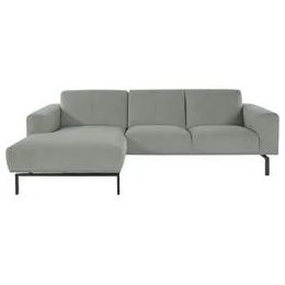 Ecksofa Andas "Lungre, L-Form" Sofas Gr. B/H/T: 260cm x 82cm x 163cm, Struktur weich, Recamiere links, Ecksofa XL, grau (grey pinstripe) in verschiedenen Größen, extra hohe Füße aus Metall