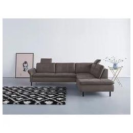 Ecksofa Inosign "Birkholm L-Form", grau (anthrazit), B:270cm H:83cm T:226cm, 100% Polyester, Sofas, Armlehnverstellung, auch in Easy Clean Bezug - mit Wasser zu reinigen