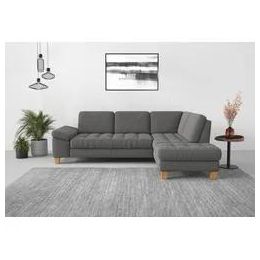 Sit & More Ecksofa SIT & MORE "Westham L-Form" Sofas Gr. B/H/T: 261cm x 88cm x 179cm, Struktur weich, Ottomane rechts, ohne Federkern-ohne Bettfunktion-ohne Armteilverstellung-ohne Sitztiefenverstellung-ohne Stauraum, grau mit Ottomane, oder ohne Bettfunktion, Bettkasten, Verstellung