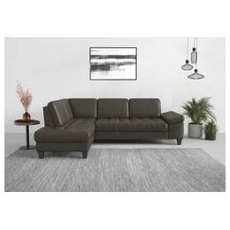 Sit & More Ecksofa SIT & MORE "Westham L-Form", grau (anthrazit), B:261cm H:88cm T:179cm, 100% Polyester, Sofas, mit Ottomane, mit oder ohne Bettfunktion, Bettkasten, Verstellung