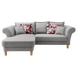 Ecksofa Home Affaire "Tassilo L-Form", grau, B:262cm H:95cm T:198cm, 100% Polyester, Sofas