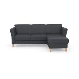 Sit & More Ecksofa SIT & MORE "Visby L-Form", grau (dunkelgrau), B:248cm H:87cm T:162cm, Sofas, Wahlweise mit Bettfunktion und Bettkasten, frei im Raum stellbar