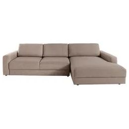 Ecksofa Places of Style "Bloomfield, L-Form" Sofas Gr. B/H/T: 303cm x 84cm x 176cm, Struktur grob, mega-Recamiere rechts, XL ohne Bettfunktion und Bettkasten, beige (portabella) wahlweise mit Bettfunktion und Bettkasten