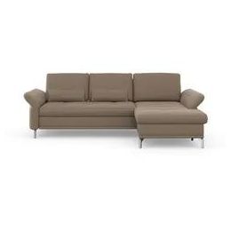 Ecksofa Inosign "Palm Beach L-Form" Sofas Gr. B/H/T: 269cm x 89cm x 175cm, Olympia EASY CLEAN, mega-Recamiere rechts, mit Sitztiefenverstellung-ohne Bettfunktion-ohne Bettkasten-ohne Armteilverstellung, grau (taupe) Federkern, mit Sitztiefenverstellung, wahlweise Bettfunktion