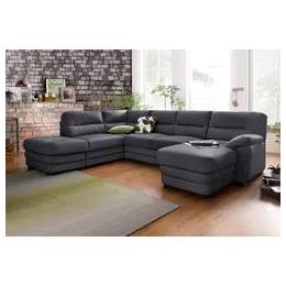 Wohnlandschaft COTTA "Royale U-Form" Sofas Gr. B/H/T: 316 cm x 90 cm x 93 cm, Luxus-Kunstleder, Ottomane links, mit Bettfunktion, braun (espresso) wahlweise mit Bettfunktion